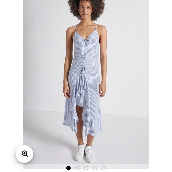 Current/Elliott | Dresses | Current Elliot Midi Seersucker Blue Striped ...